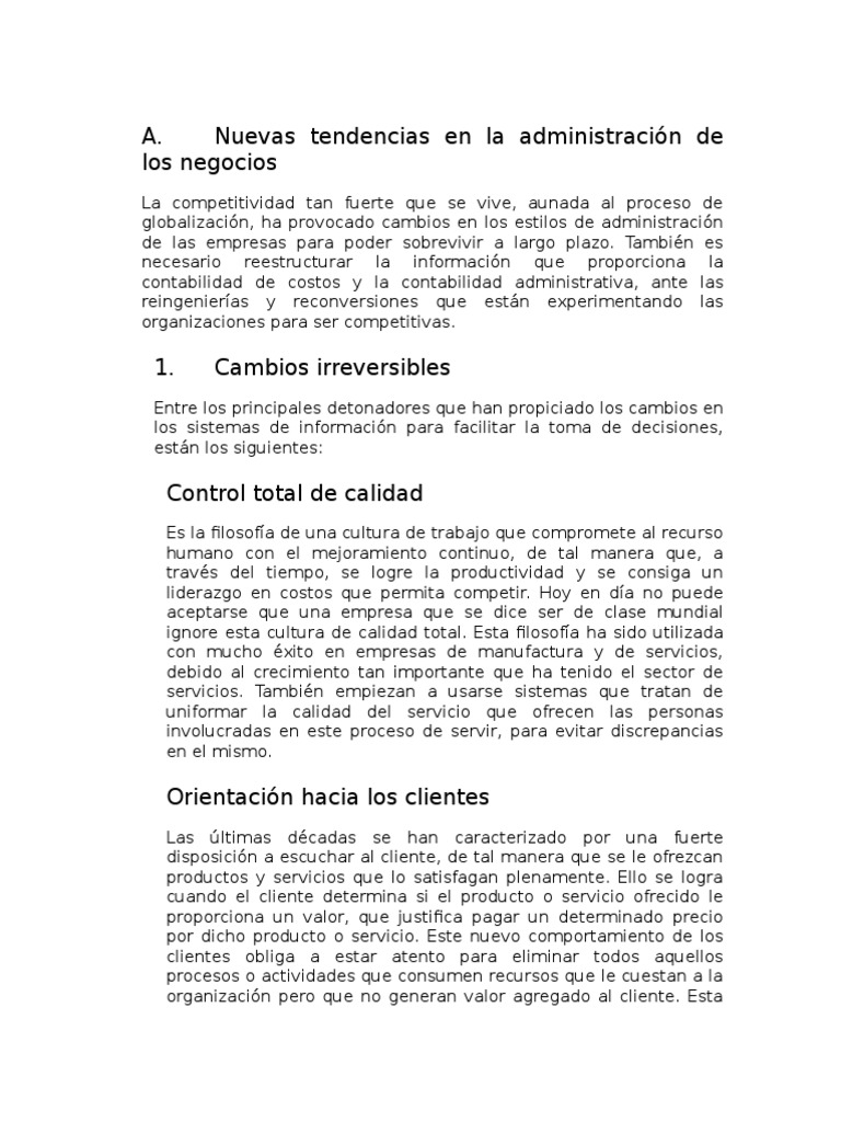 El Papel de La Informacion Contable en La Administracion de Empresas Competitivas | PDF ...