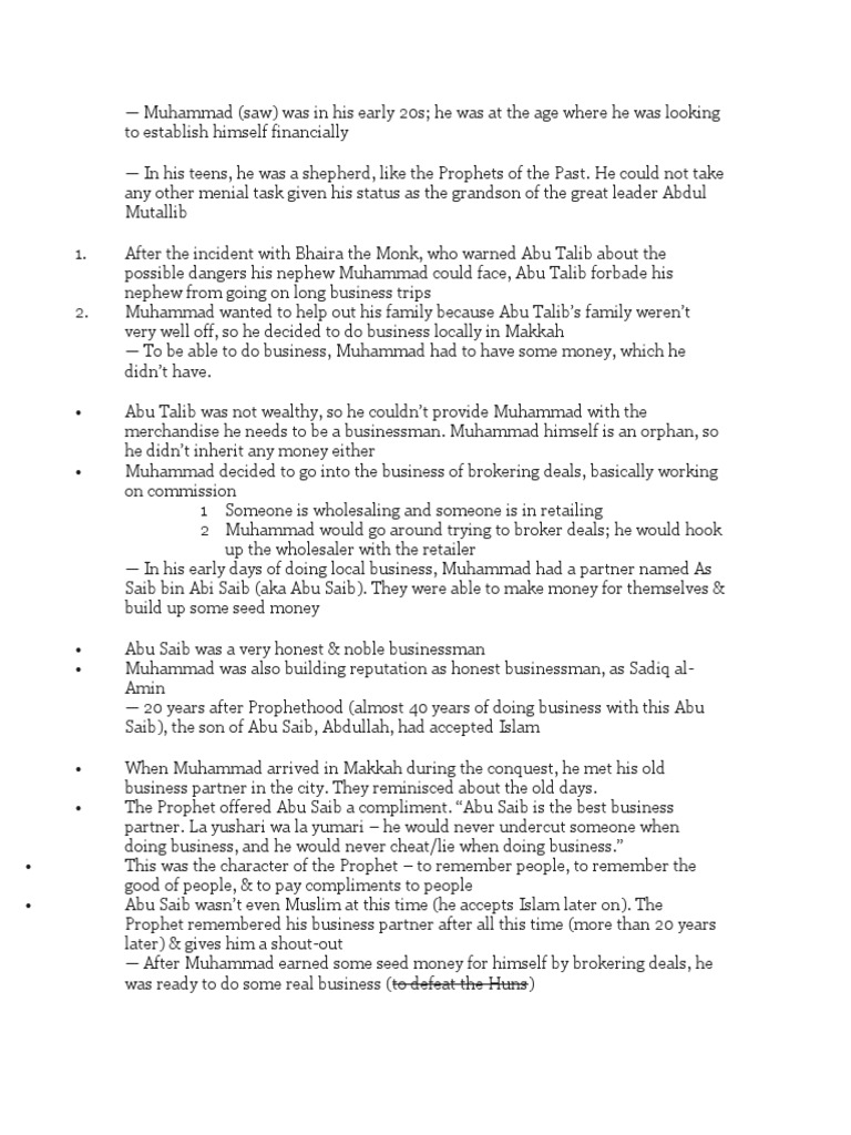 14 Muhammad The Businessman & Marriage To Khadijah | PDF | Muhammad | Abrahamic Religions