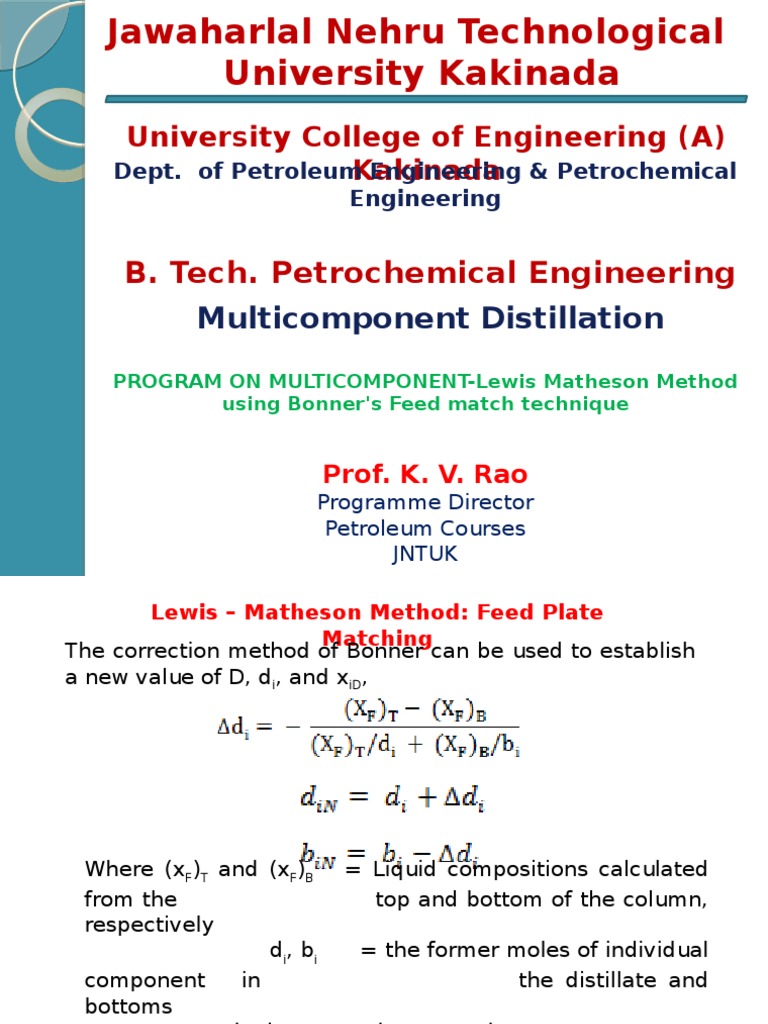 Multicomponent Distillation Method Guide | PDF | Science & Mathematics