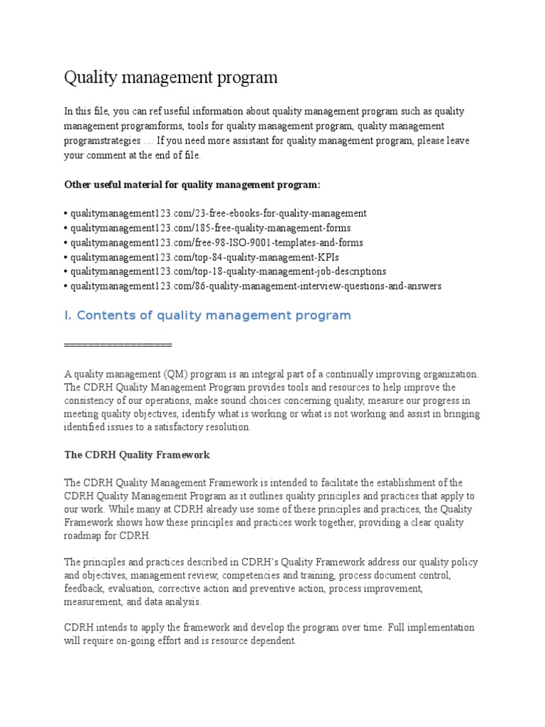 Quality Management Program | PDF | Scatter Plot | Histogram