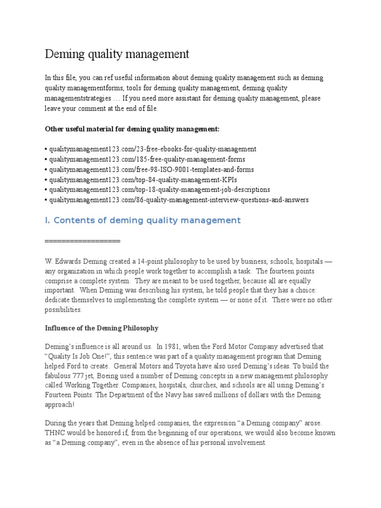 Deming Quality Management | PDF | Scatter Plot | Scientific Modeling