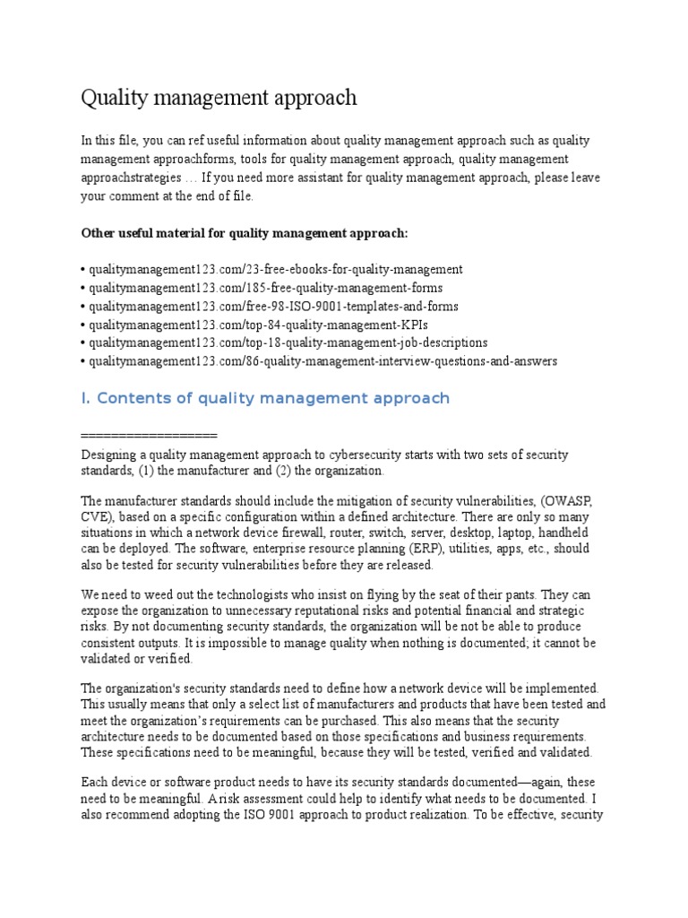 Quality Management Approach | PDF | Scatter Plot | Correlation And ...