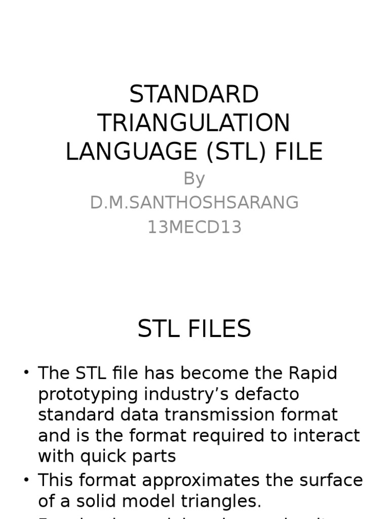 Standard Triangulation Language (STL) File | PDF | Geometry | Areas Of ...