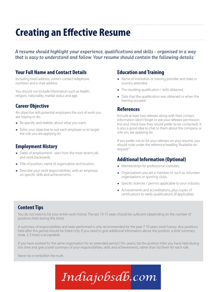 How to Create an Effective Resume | PDF | Résumé | Bookkeeping