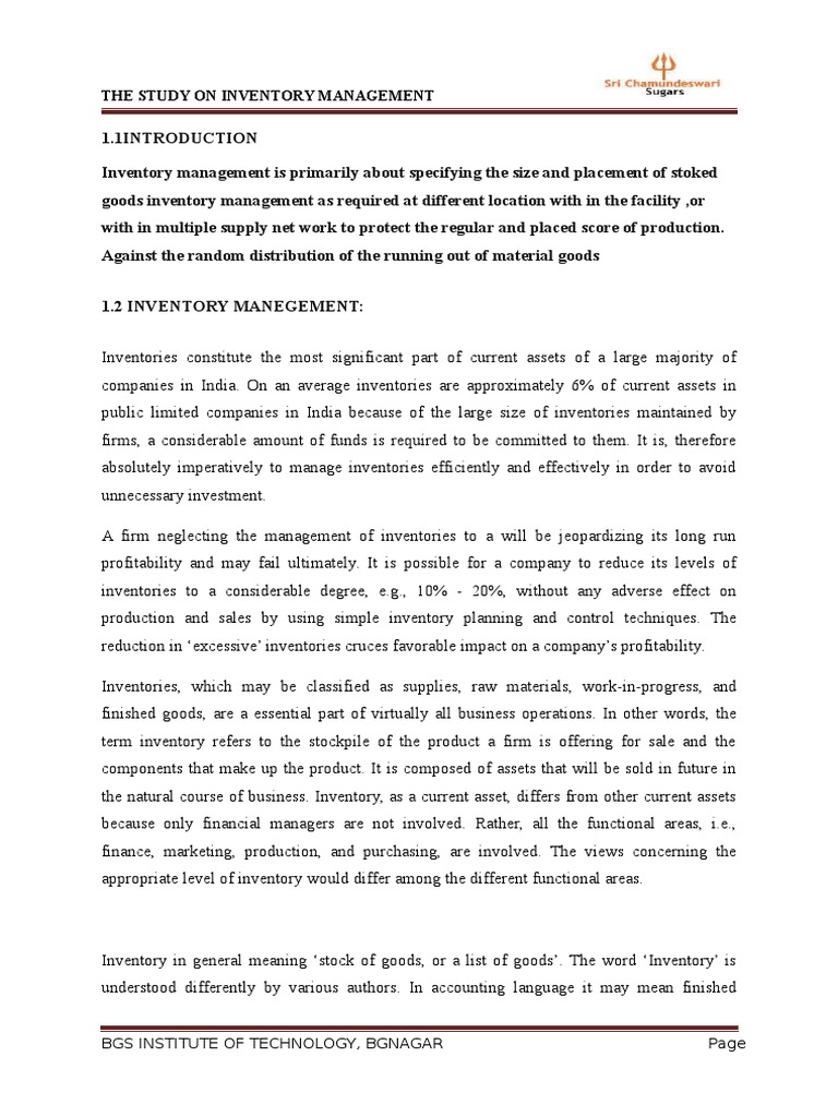 Inventory Management | PDF | Sugarcane | Inventory