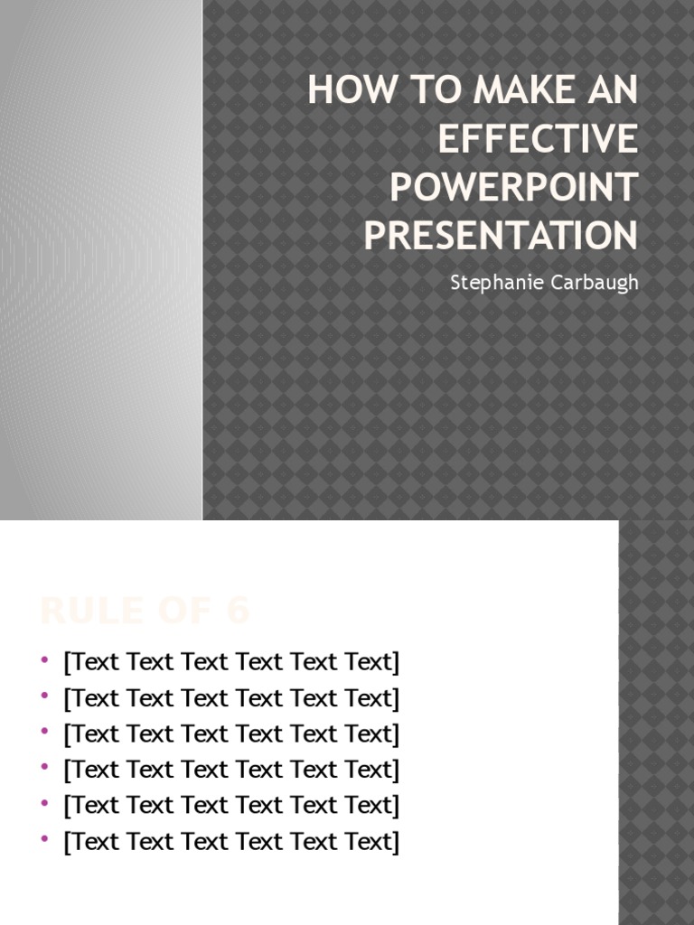 How To Make An Effective Powerpoint Presentation | PDF | Language Arts ...