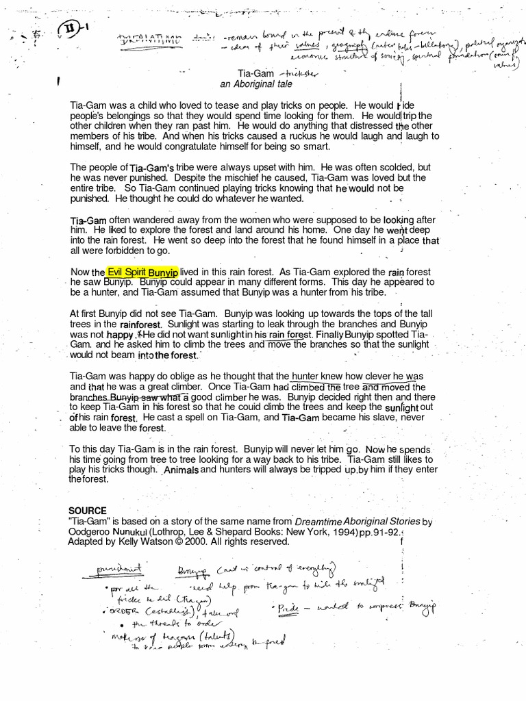 Aboriginal Dreamtime Tales Summary | PDF | Canoe