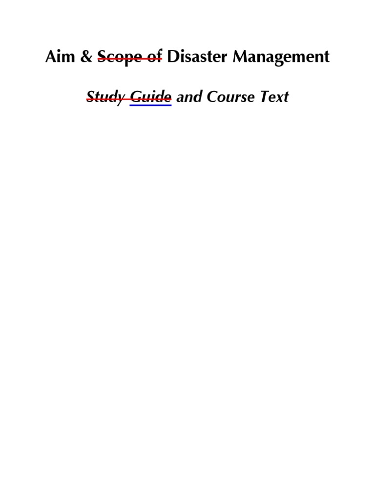 A A 02 Aim and Scope of Disaster Management | PDF | Emergency ...