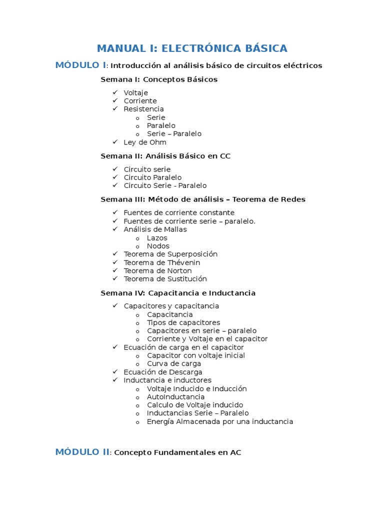 Temario Modulo I Electronica Industrial | PDF | Transistor | Rectificador