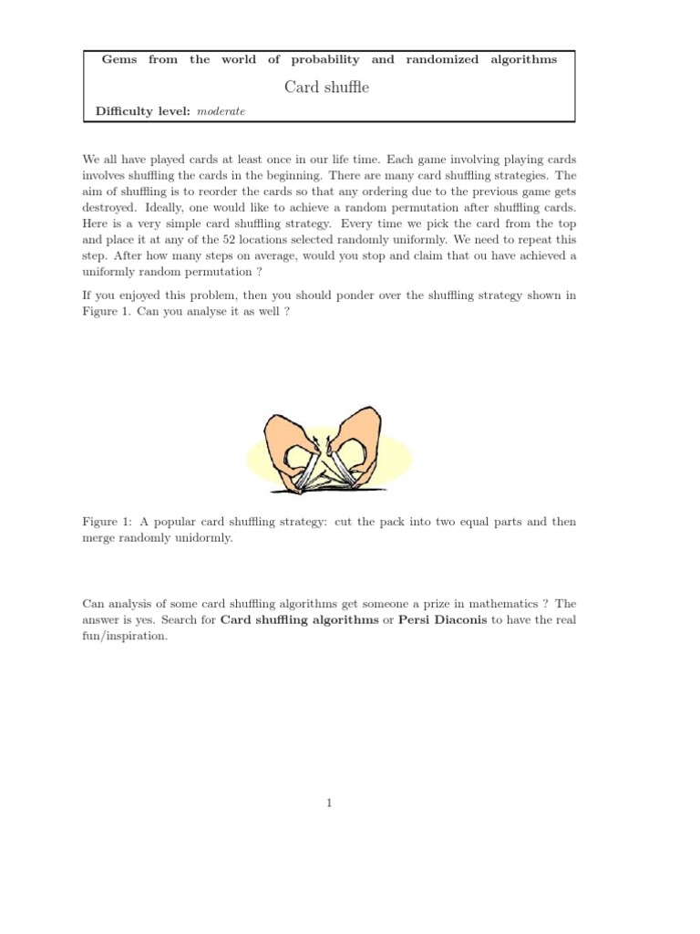 Card Shuffling Strategies Explained | PDF | Games & Activities ...