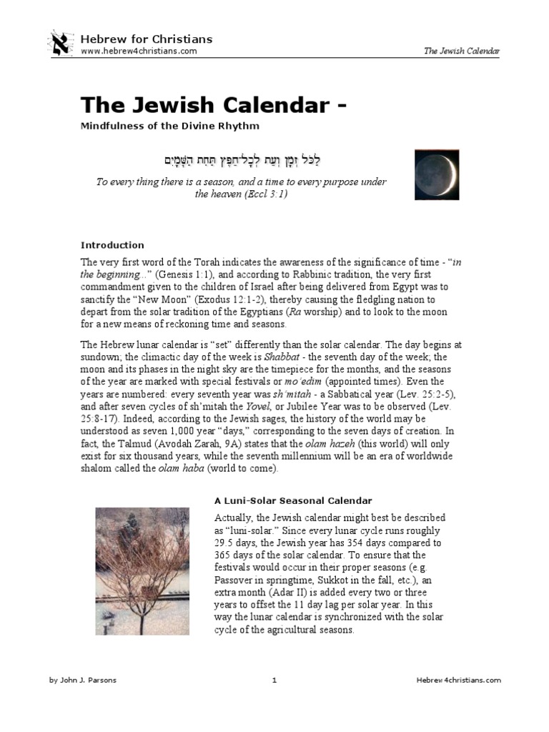 Understanding the Jewish Calendar | PDF | Hebrew Calendar | Jewish Holidays