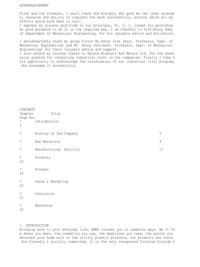 KMML | PDF | Titanium | Titanium Dioxide