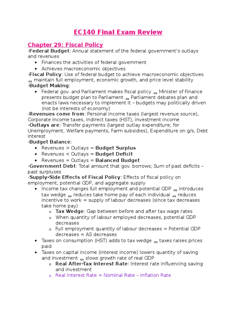 EC140 Final Exam Review | PDF | Exchange Rate | Inflation