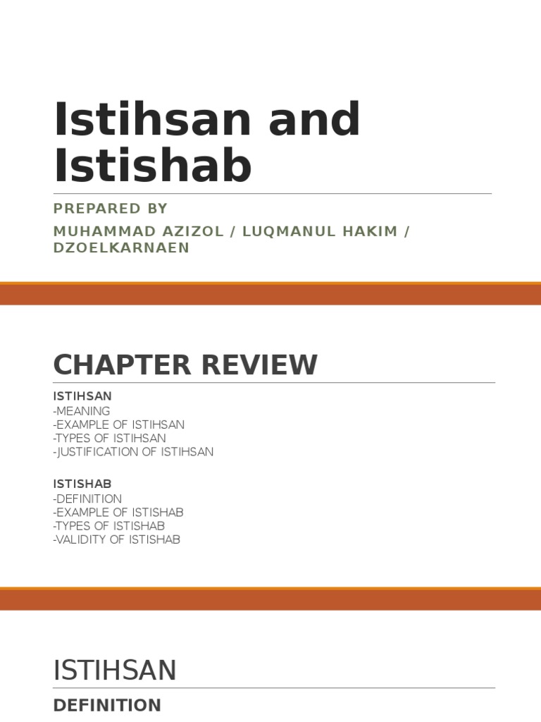Istihsan and Istishab | PDF | Islamic Theology | Abrahamic Religions