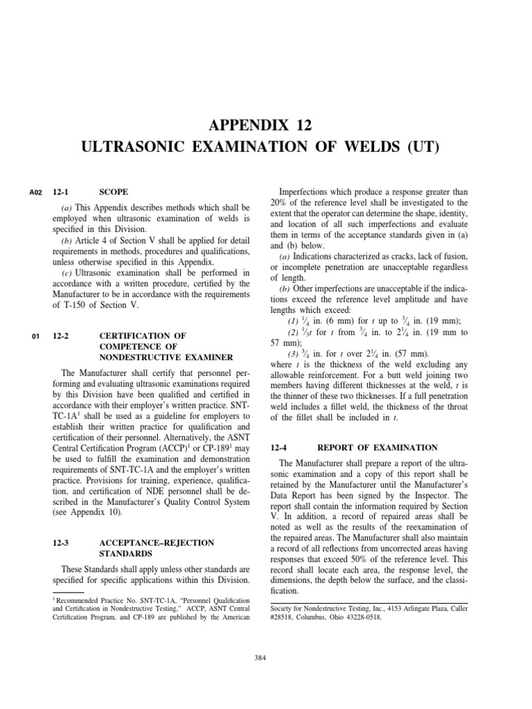 ASME VIII Div 1 Appendix 12 Overview | PDF