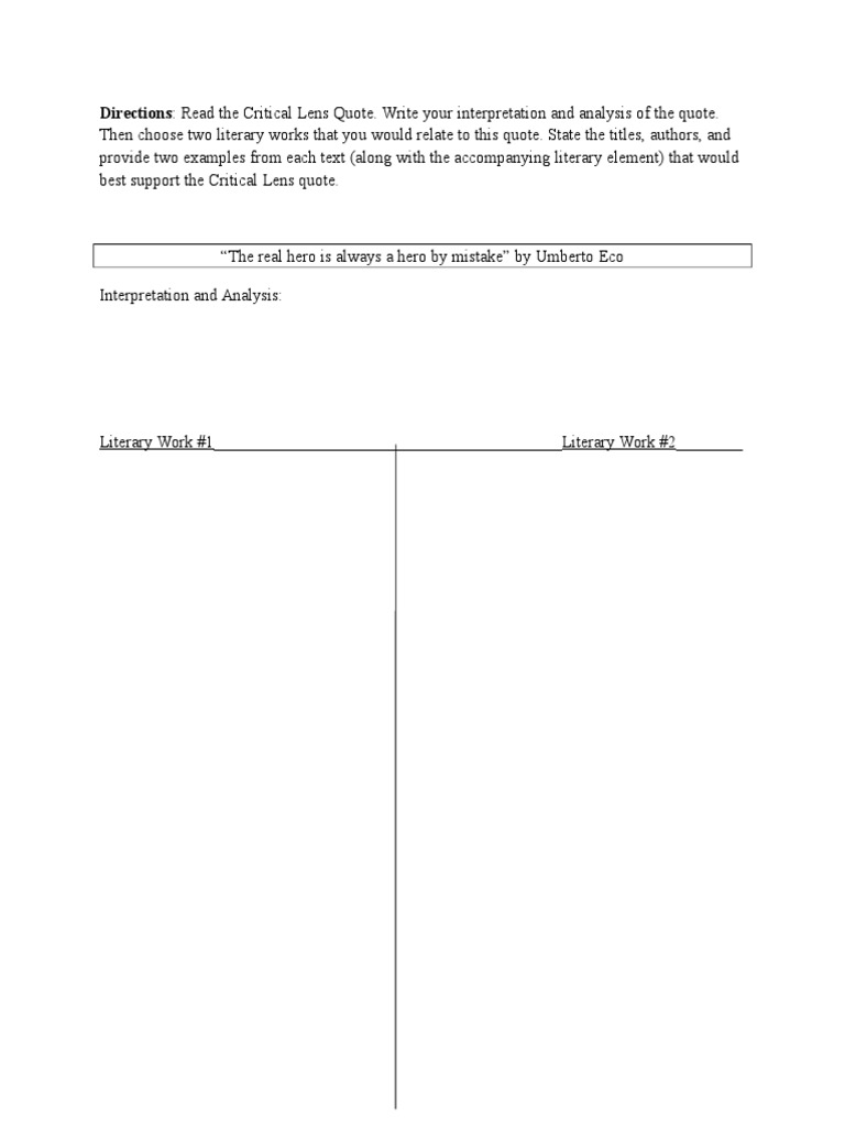 Portfolio Critical Lens Review Quotes 2 | PDF | Philosophy | General ...