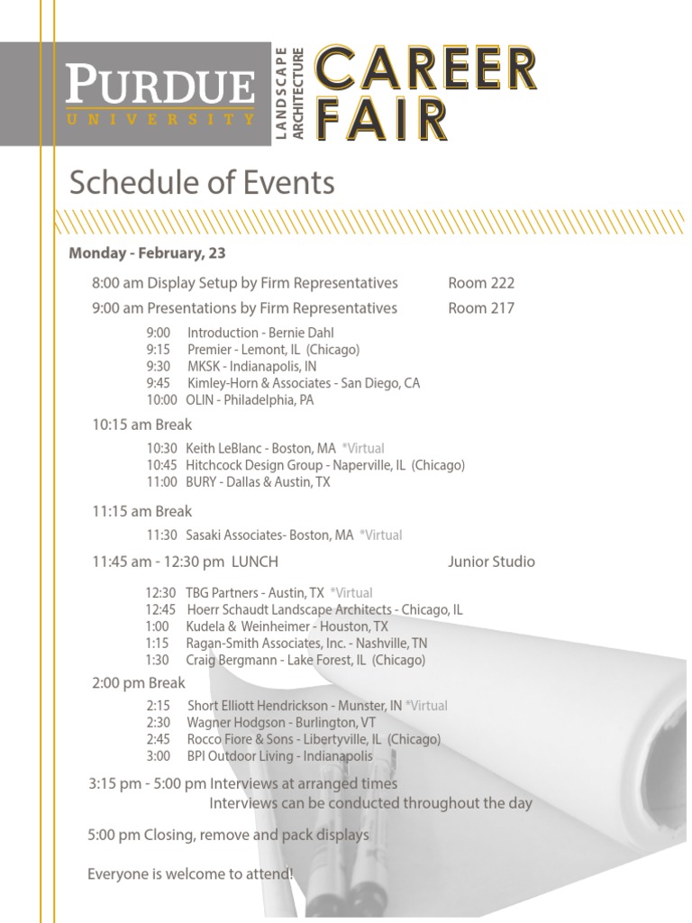 Career Fair: Schedule of Events | PDF