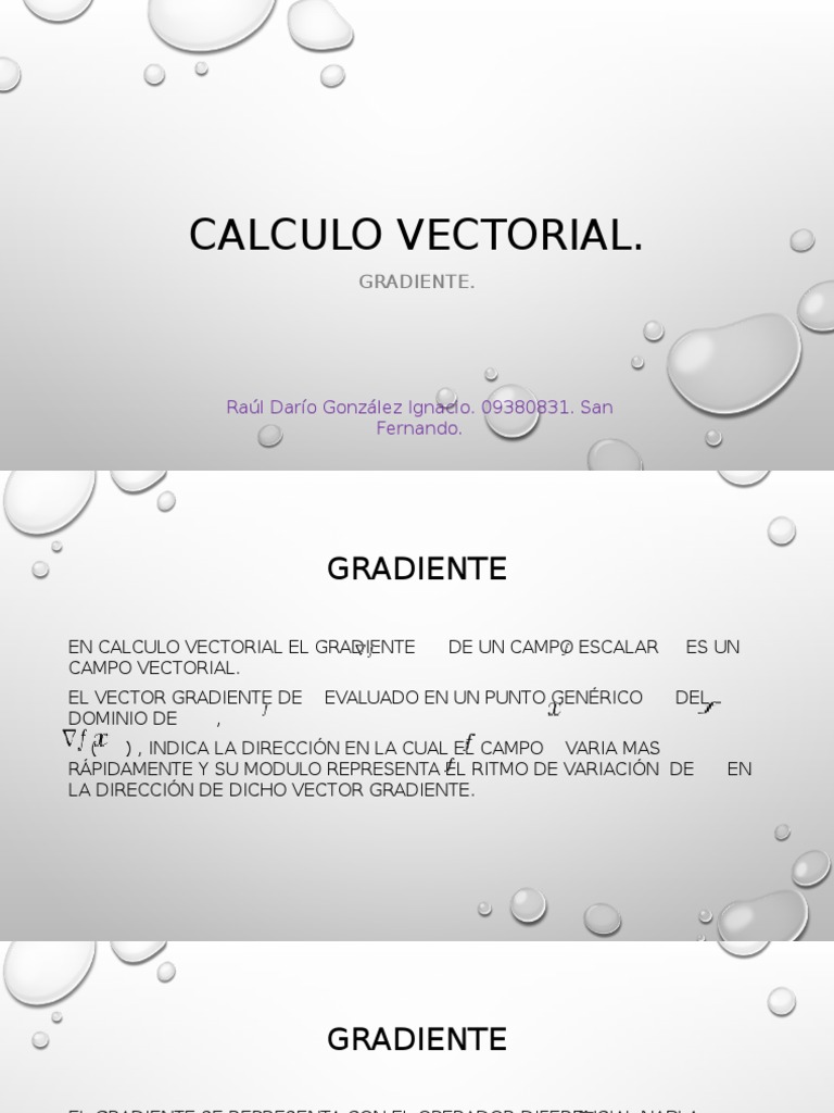 Gradiente en Cálculo Vectorial | PDF | Cálculo vectorial | Álgebra lineal