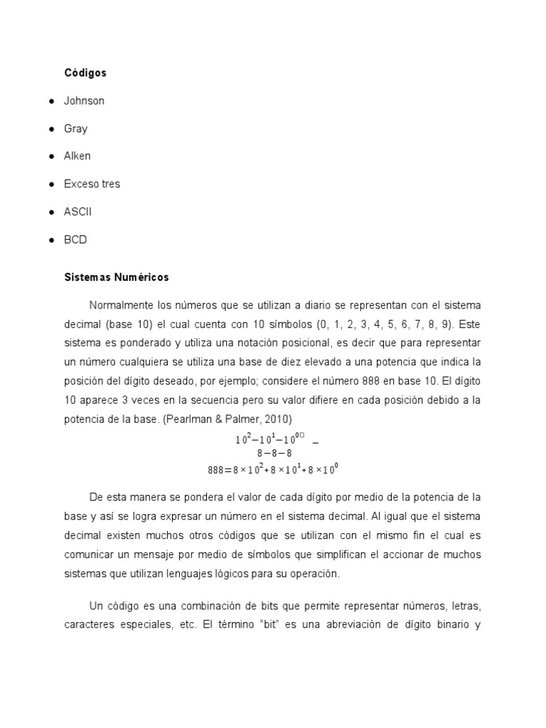 Código BCD, Aiken, Exceso 3 | Descargar gratis PDF | Decimal codificado ...
