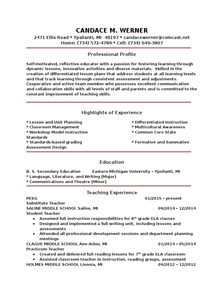 Educator Profile: Candace M. Werner | PDF