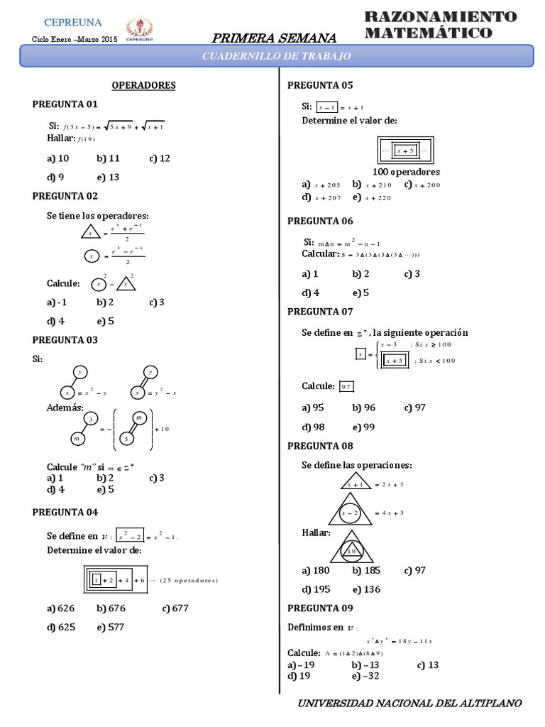 semana 1 | Álgebra abstracta | Matemática Elemental