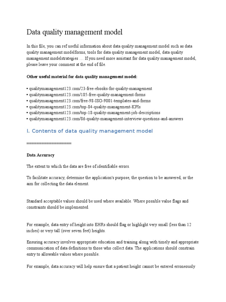 Data Quality Management Model | PDF | Scatter Plot | Histogram