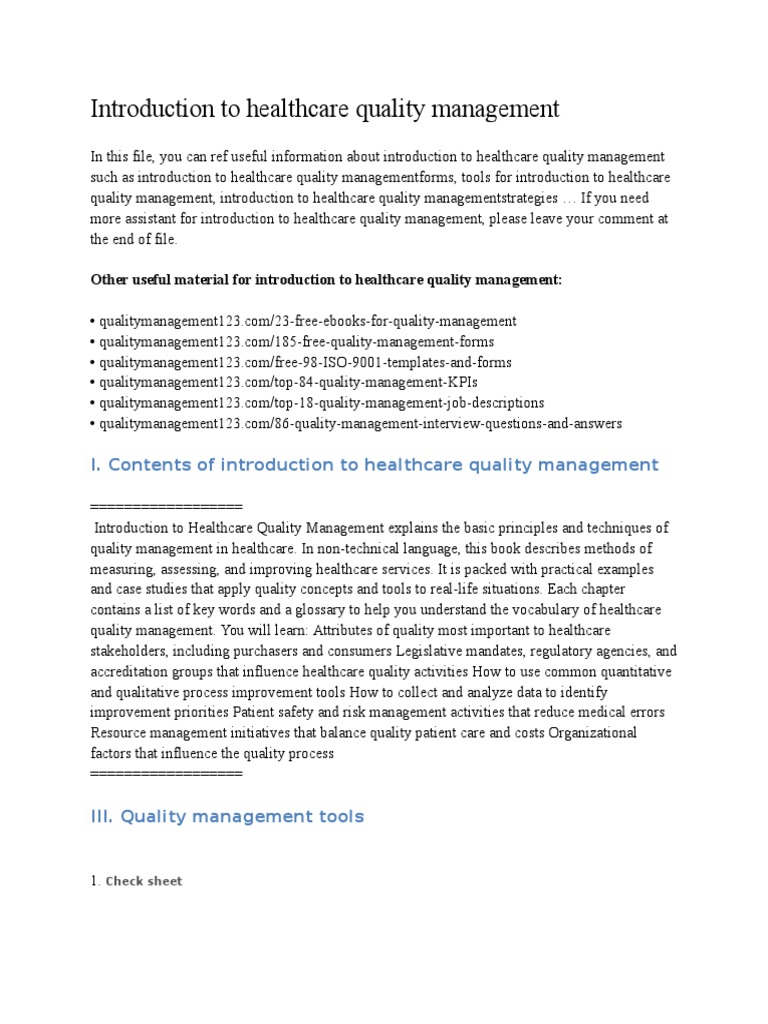 Introduction To Healthcare Quality Management | PDF | Scatter Plot | Histogram