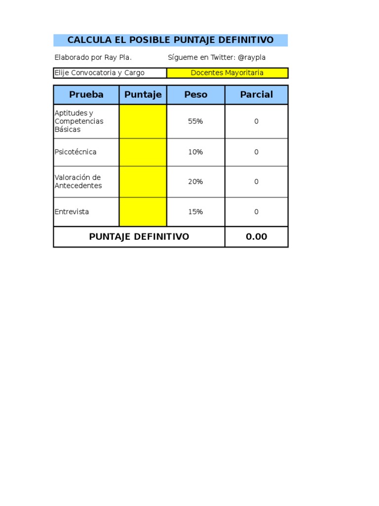 Calcula tu Puntaje Definitivo | PDF