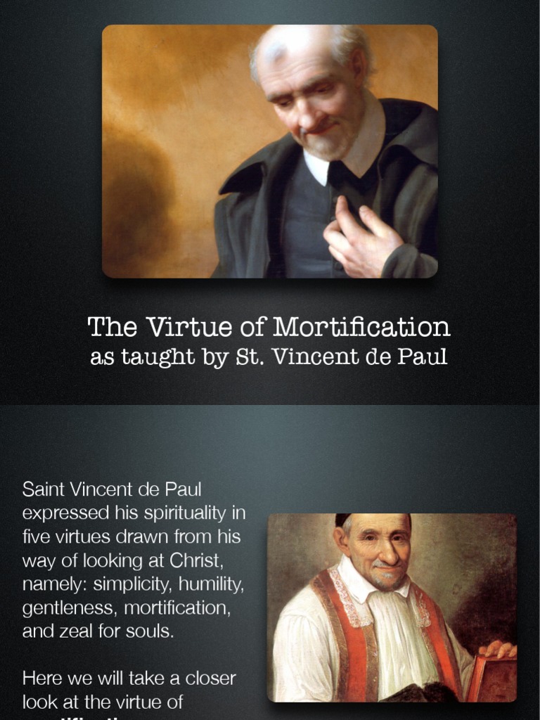 Virtue of Mortification As Taught by St. Vincent de Paul | PDF ...