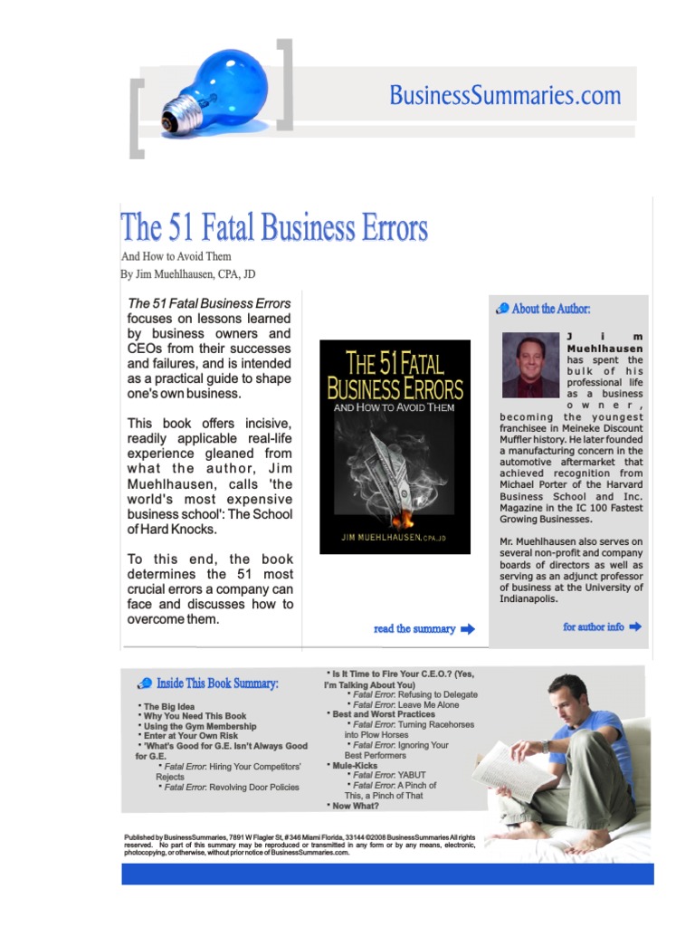 The 51 Fatal Business Errors | PDF | Employment | Motivation