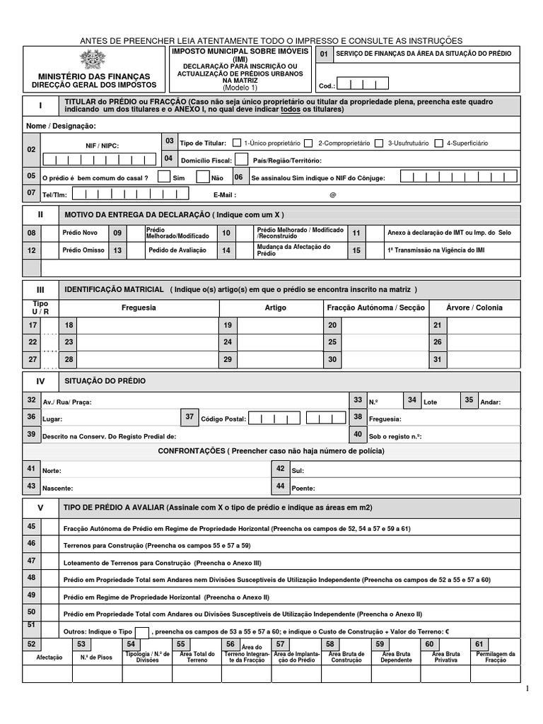 Modelo 1 IMI | PDF | Finanças e Administração de Capital