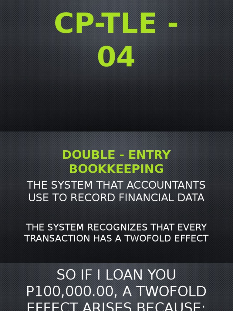 Double Entry Bookkeeping Explained | PDF | Debits And Credits | Bookkeeping