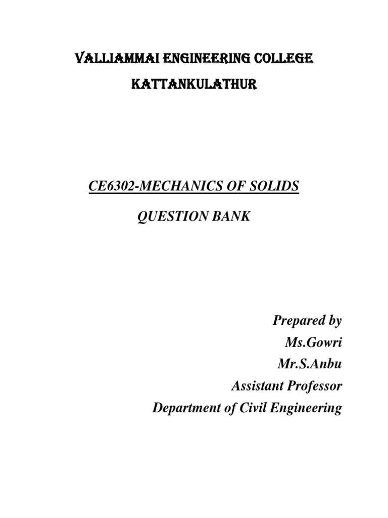 Mechanics of Solids | PDF | Bending | Stress (Mechanics)