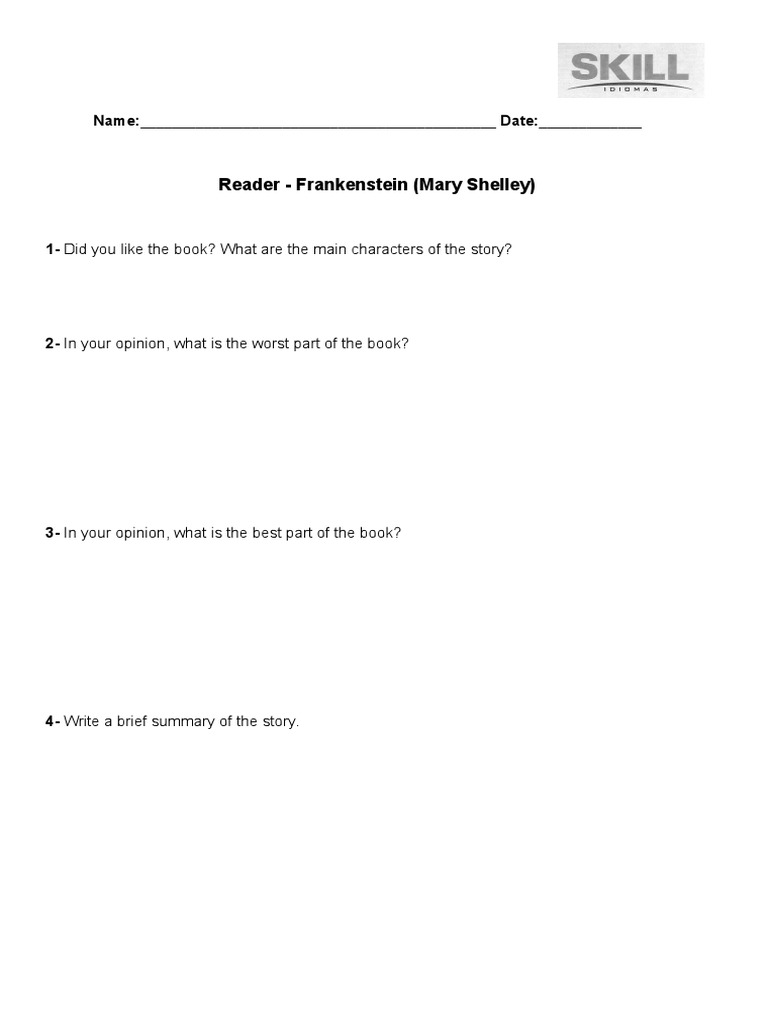 Frankenstein Reader Response Guide | PDF