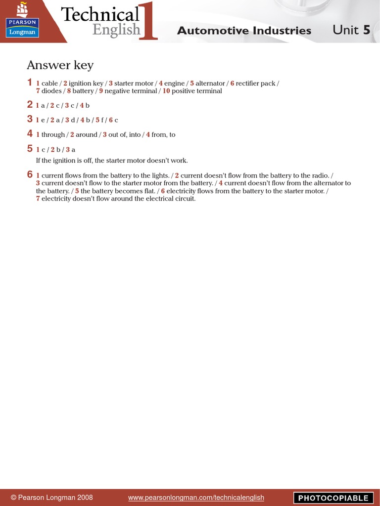 Technical English 1-Unit-05-Answer Keys | PDF | Technology & Engineering