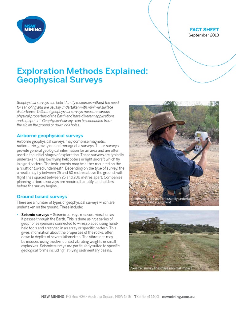 Fact Sheet Geophysical Surveys | PDF | Geophysical Survey (Archaeology ...