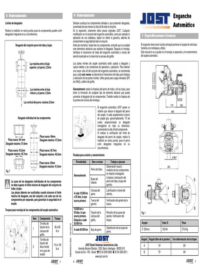 Manual Instrucciones Enganche Automatico | PDF | Ingeniería mecánica ...