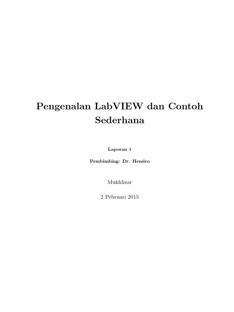 Pengenalan LabVIEW | PDF