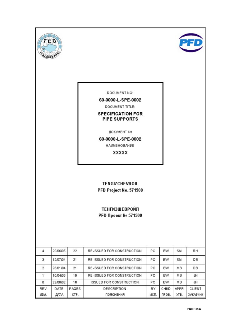 Specification For Pipe Support | PDF | Pipe (Fluid Conveyance) | Specification (Technical Standard)
