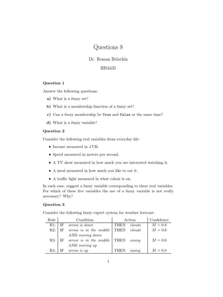 Understanding Fuzzy Sets and Variables | PDF | Teaching Methods ...