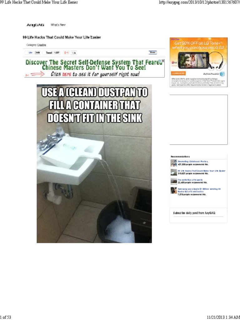99 Life Hacks That Could Make Your Life Easier | PDF | Mobile Computers ...