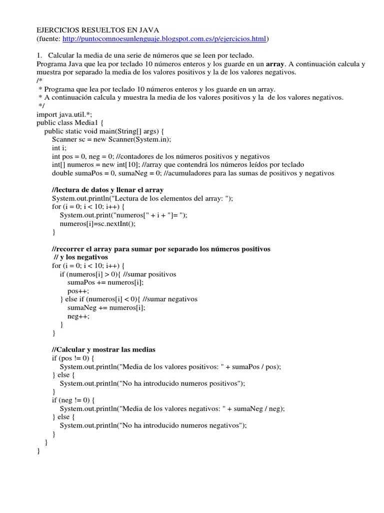 Ejercicios Resueltos en Java | PDF | Java (lenguaje de programación ... Ejercicios Resueltos en Java | PDF | Java (lenguaje de programación ...