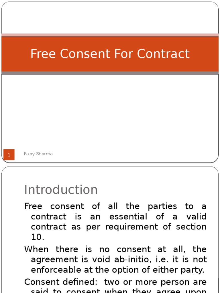 Understanding Free Consent in Contracts | PDF | Misrepresentation ...