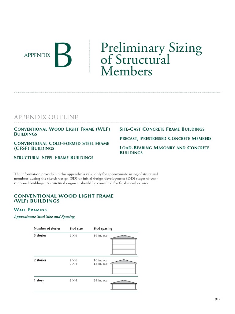 Preliminary Sizing of Structural Members - Building Construction ...