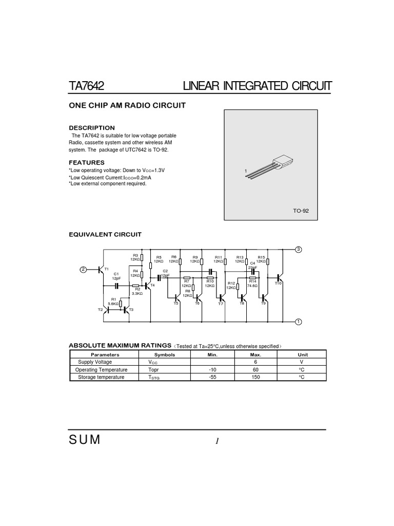 TA7642 AM Radio Circuit Guide | PDF | Science & Mathematics | Computers