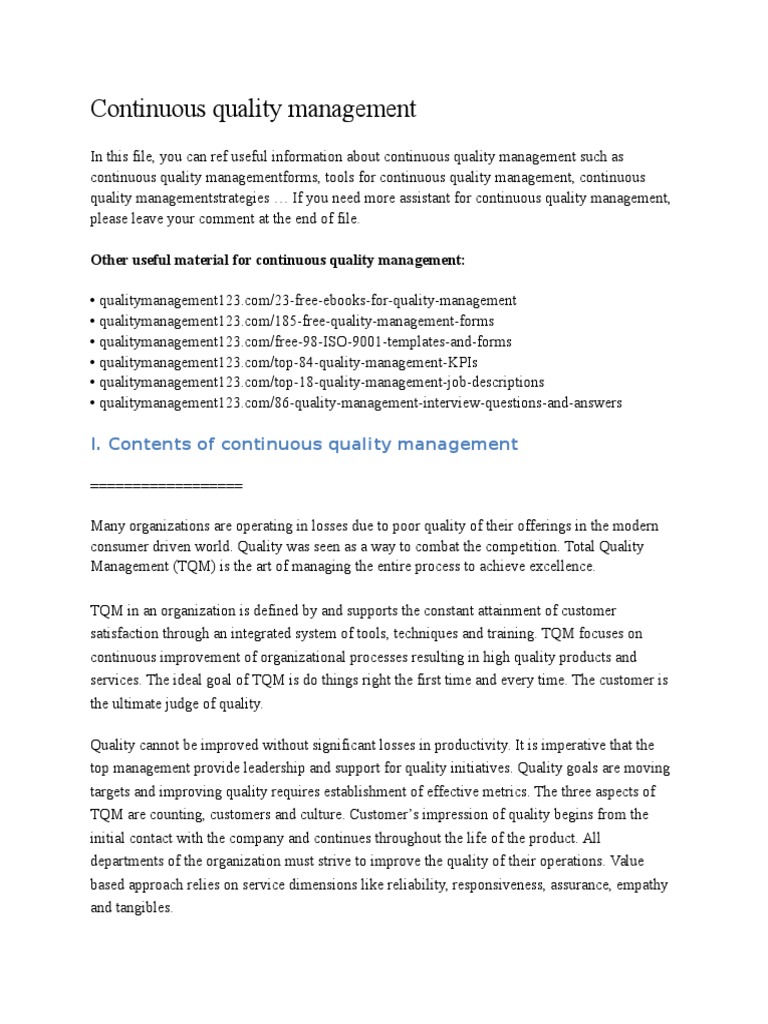 Continuous Quality Management Guide | PDF | Scatter Plot | Scientific ...