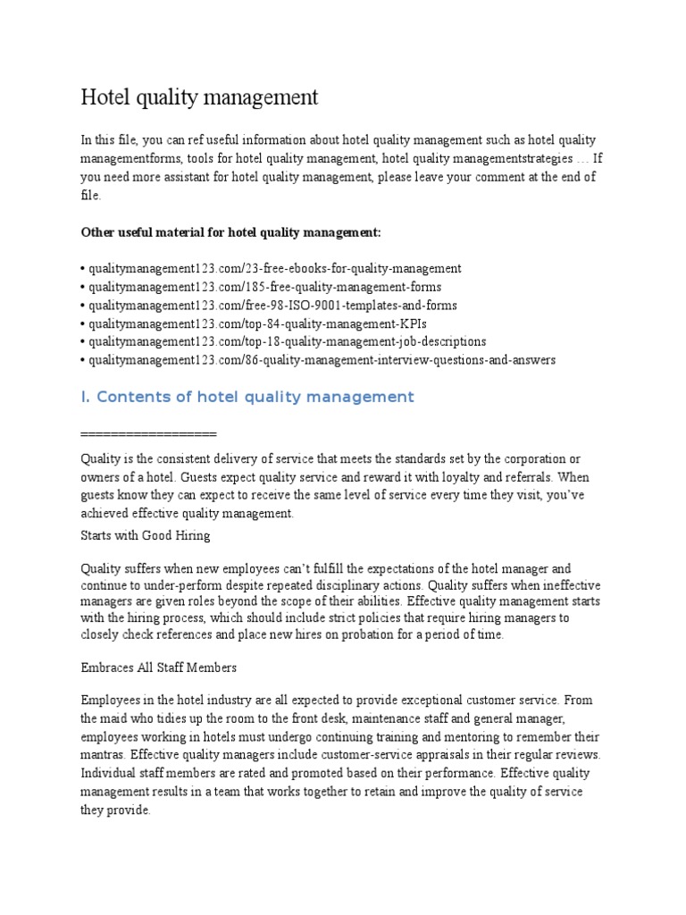Hotel Quality Management | PDF | Scatter Plot | Scientific Modeling