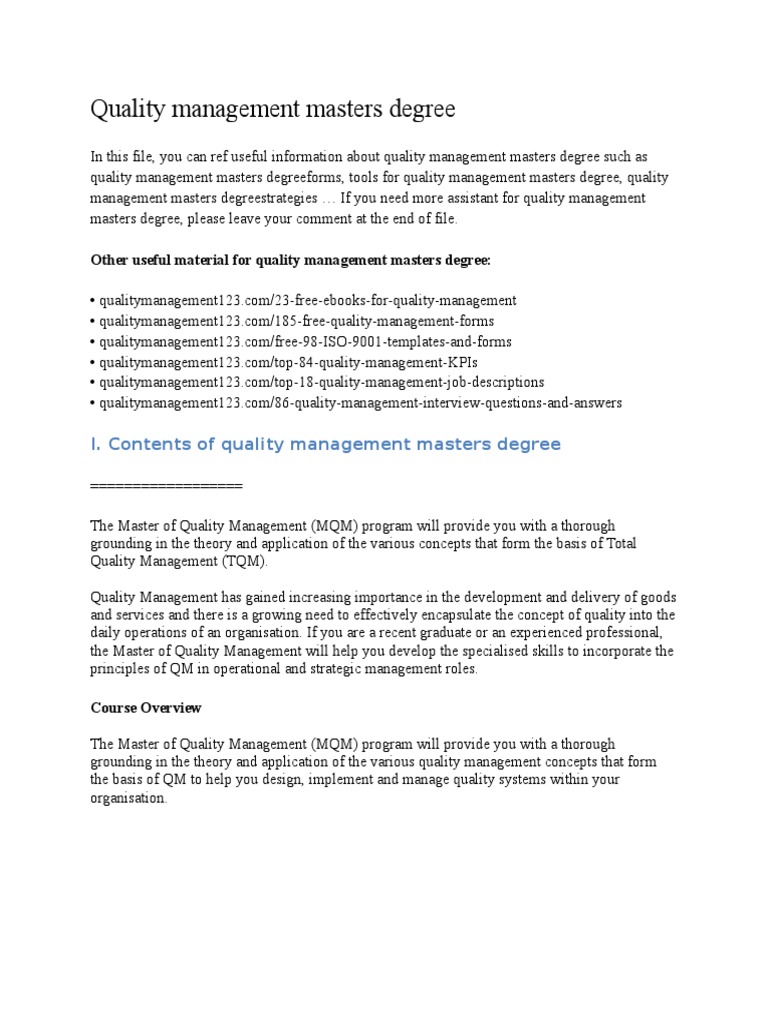 Quality Management Masters Degree | PDF | Scatter Plot | Histogram