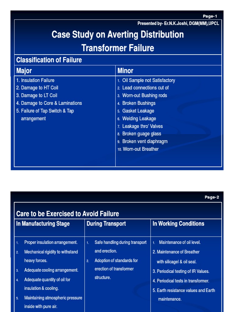 Case Study On Averting Distribution Transformers Failure | PDF ...