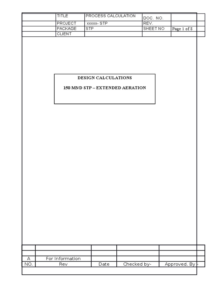 STP Design Calculations Overview | PDF | Water Pollution | Chemical ...